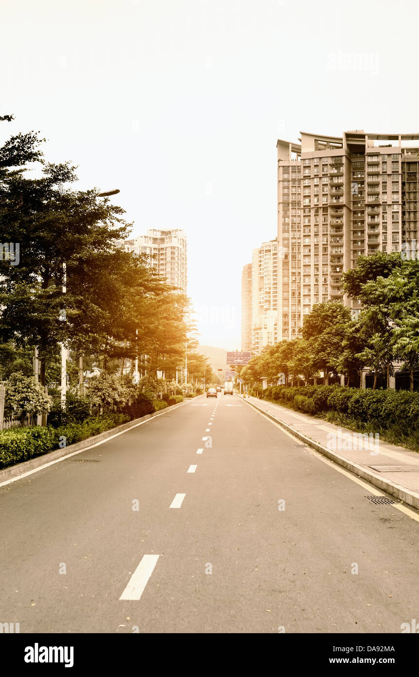 City high-rise buildings and roads Stock Photo - Alamy