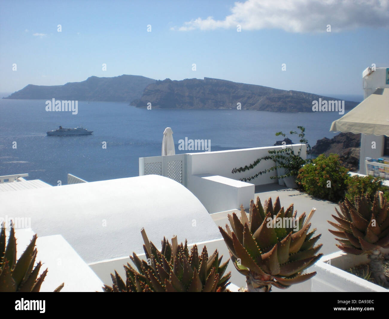 Santorini, a picturesque Greek island in the Aegean Sea, is famous for ...