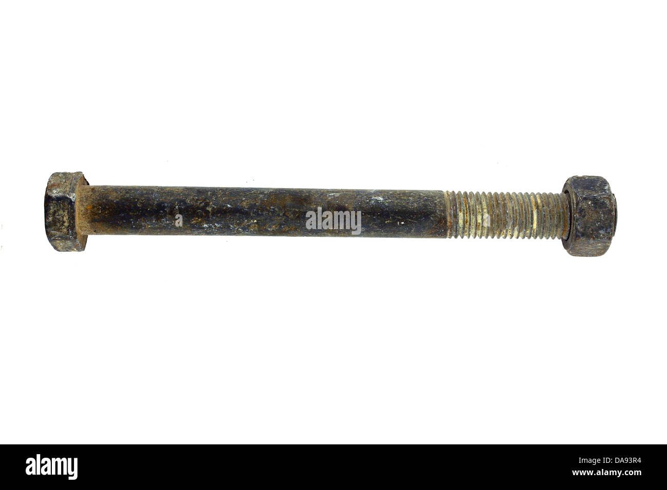 Rusty nut and bolt isolated on white with a clipping path Stock Photo ...