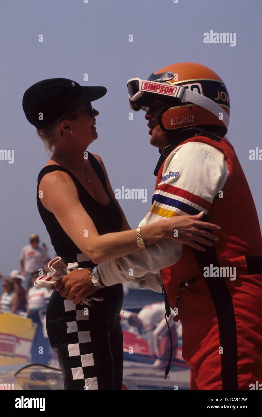 DON JOHNSON with Melanie Griffith.Speed Boat racing 1990.l0331.(Credit ...