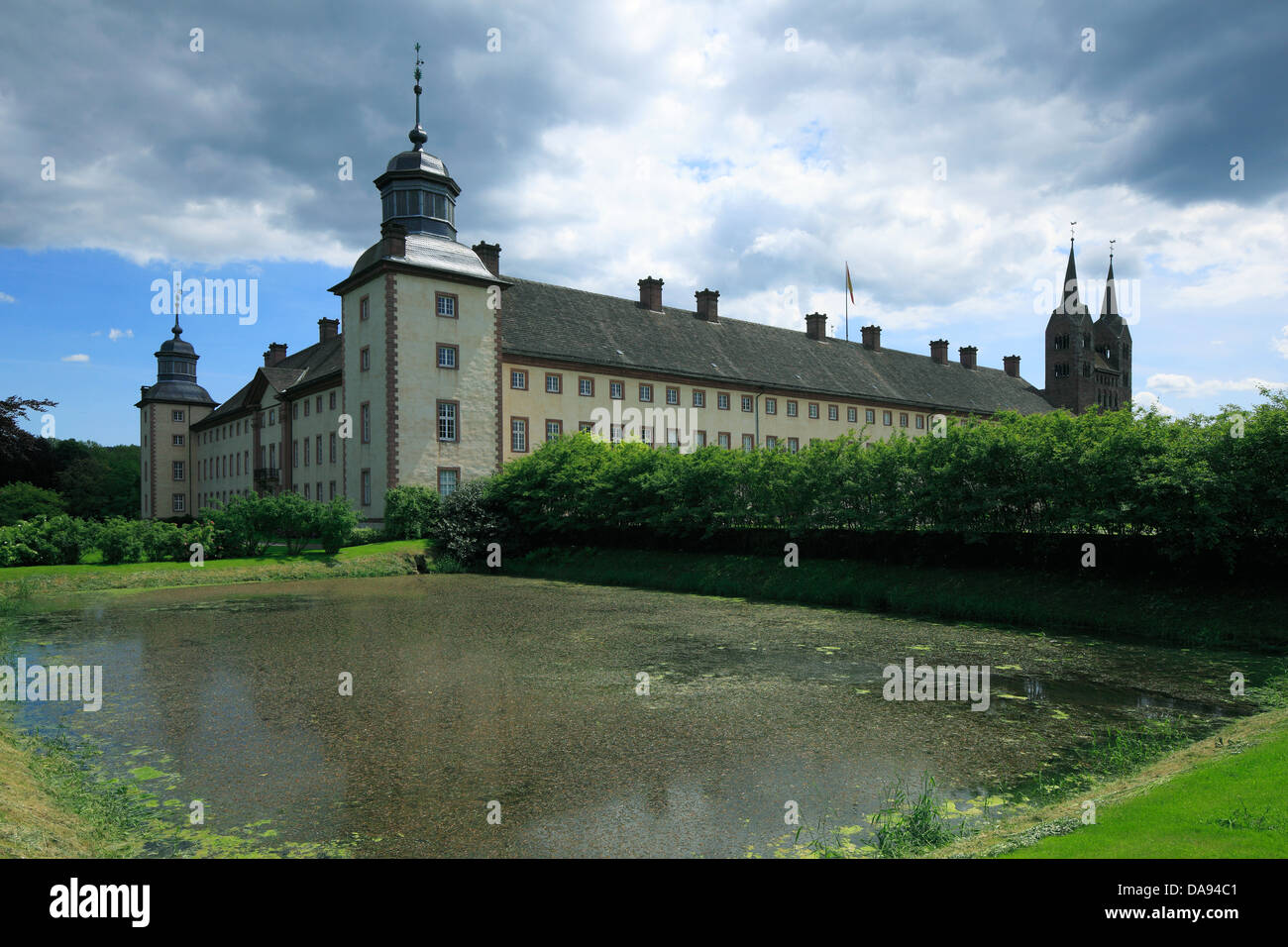 Schloss und Kloster Corvey in Hoexter, Weserbergland, Nordrhein ...