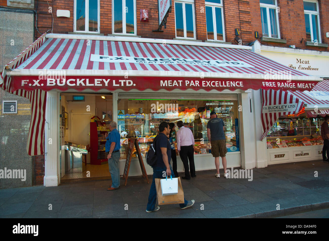 Moore street pedestrian market street central Dublin Ireland Europe ...