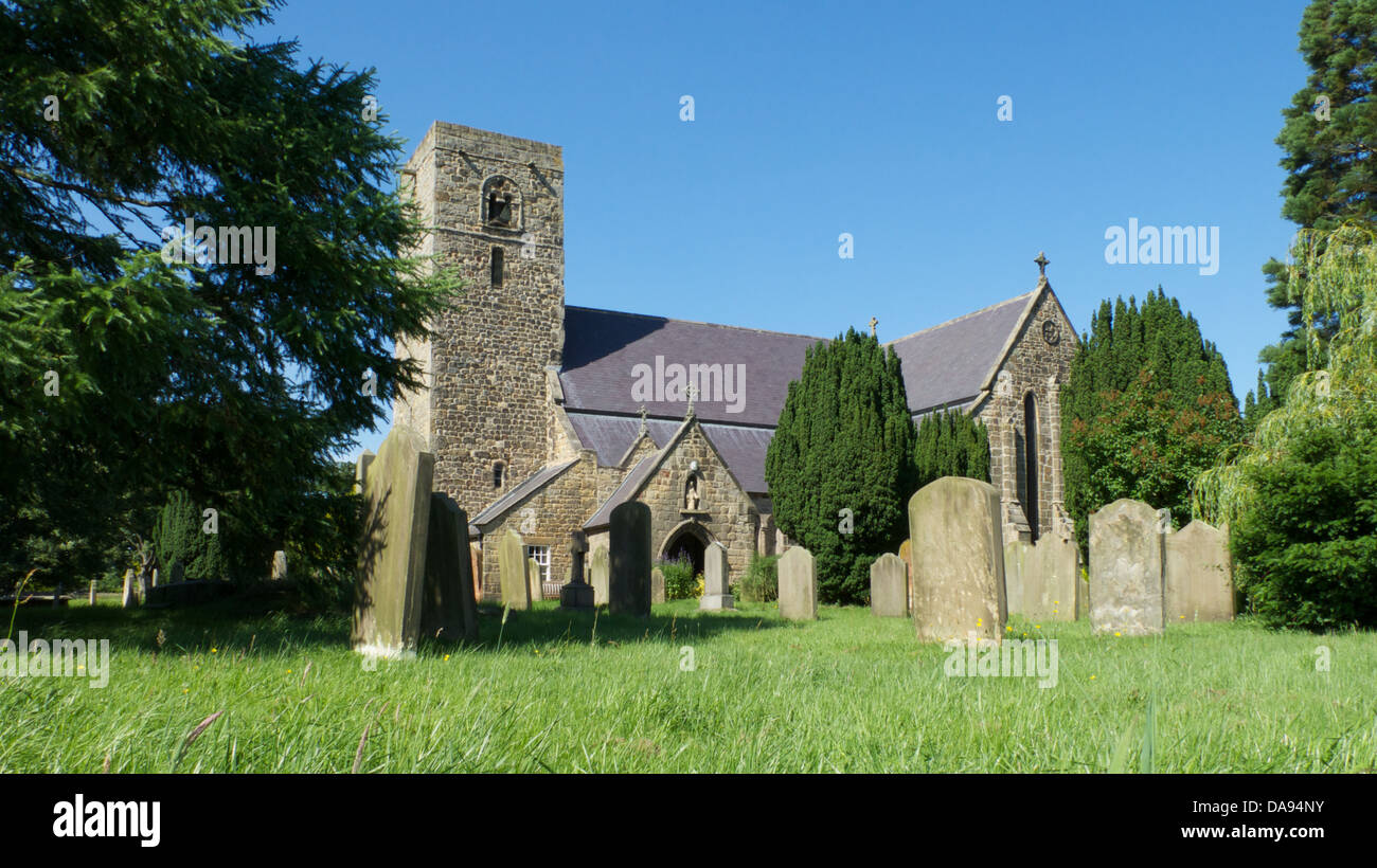 The rural village church of St Mary the Virgin in Ovingham ...