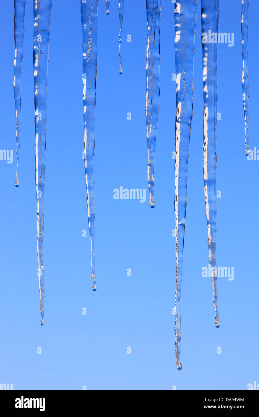 Detail, ice, icicle, sky, cold, macro, pattern, structure, close-up ...