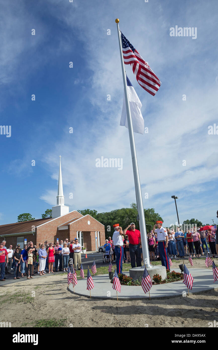 Flag pole dedication at First Baptist Church of High Springs, Florida ...