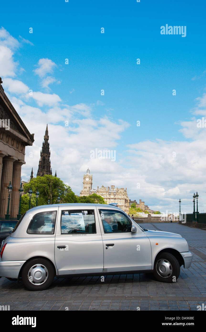 Taxi at National Galleries of Scotland central Edinburgh Scotland ...