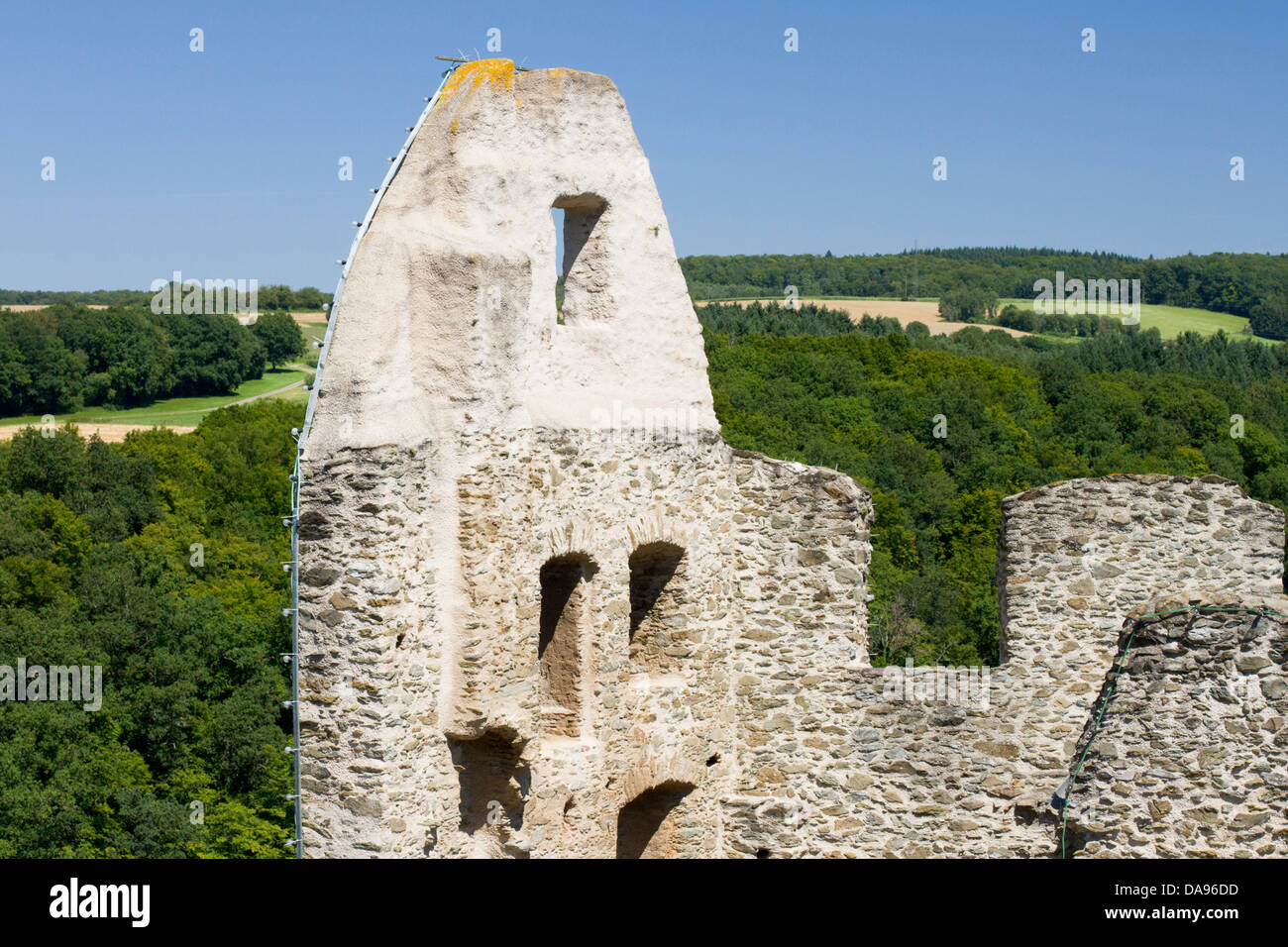 Germany, Hessen, castle ruins, open air cliff, Weinbach-Freienfels ...