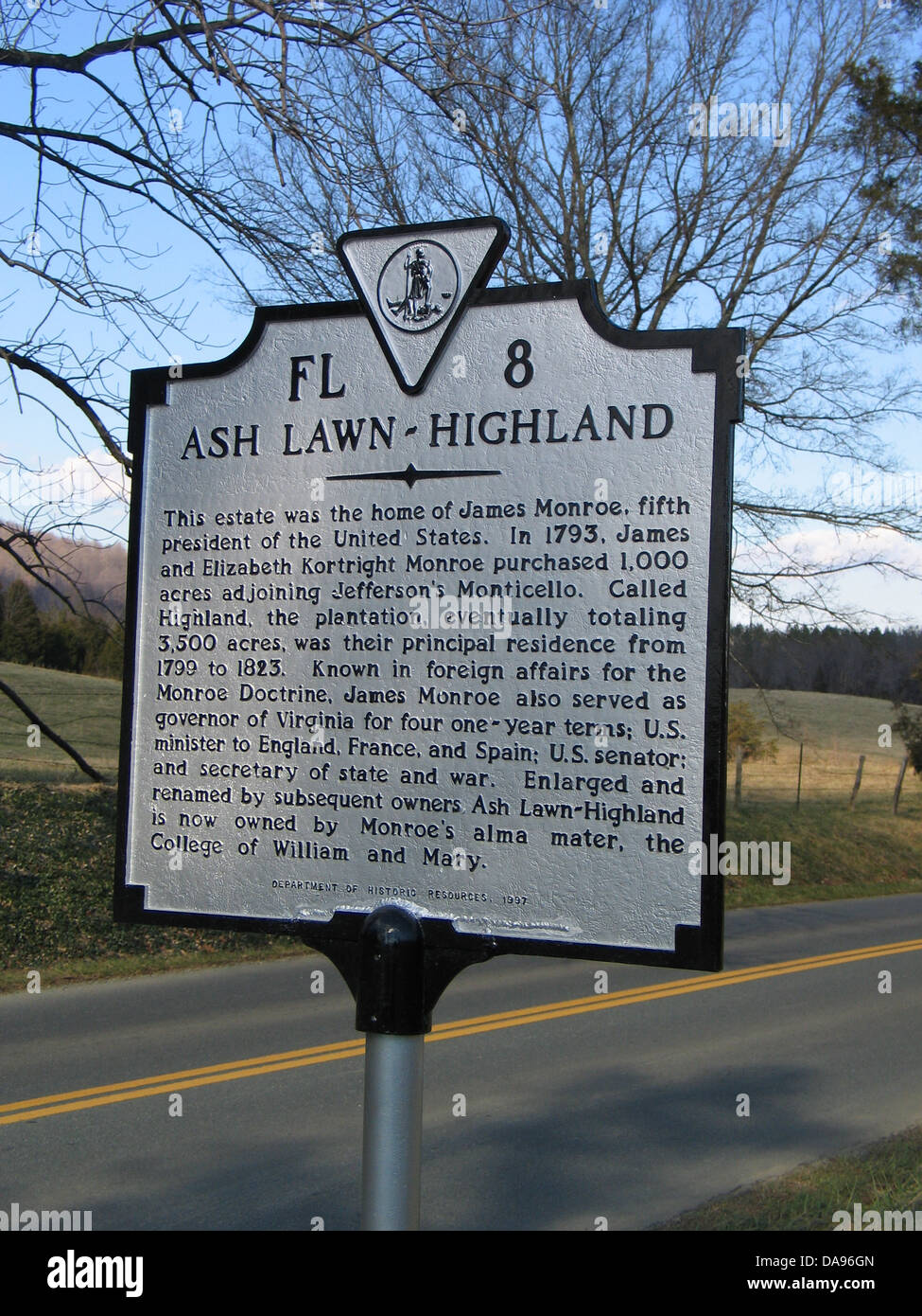 ASH LAWN-HIGHLAND This estate was the home of James Monroe, fifth ...