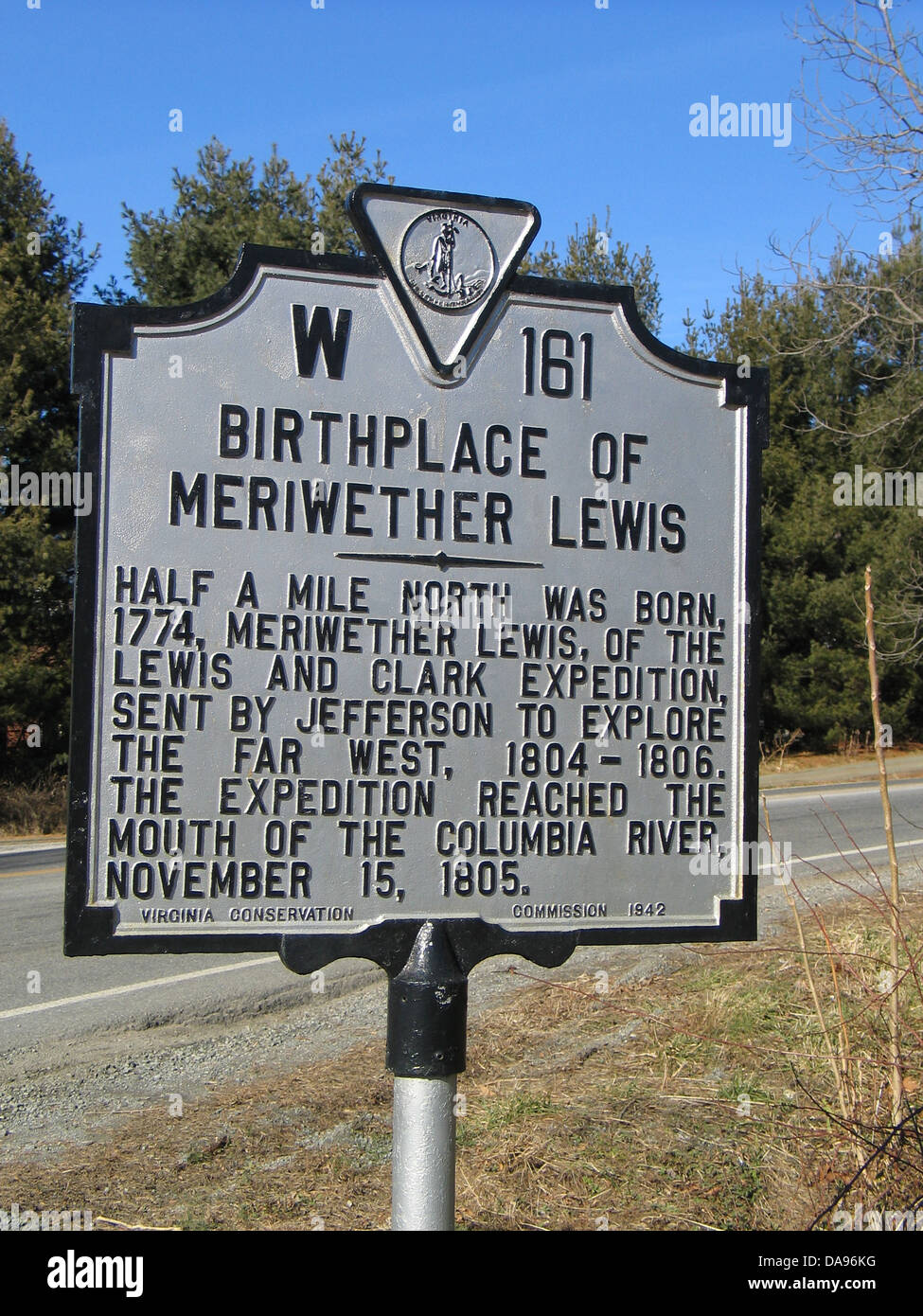 BIRTHPLACE OF MERIWETHER LEWIS Half a mile north was born, 1774 ...
