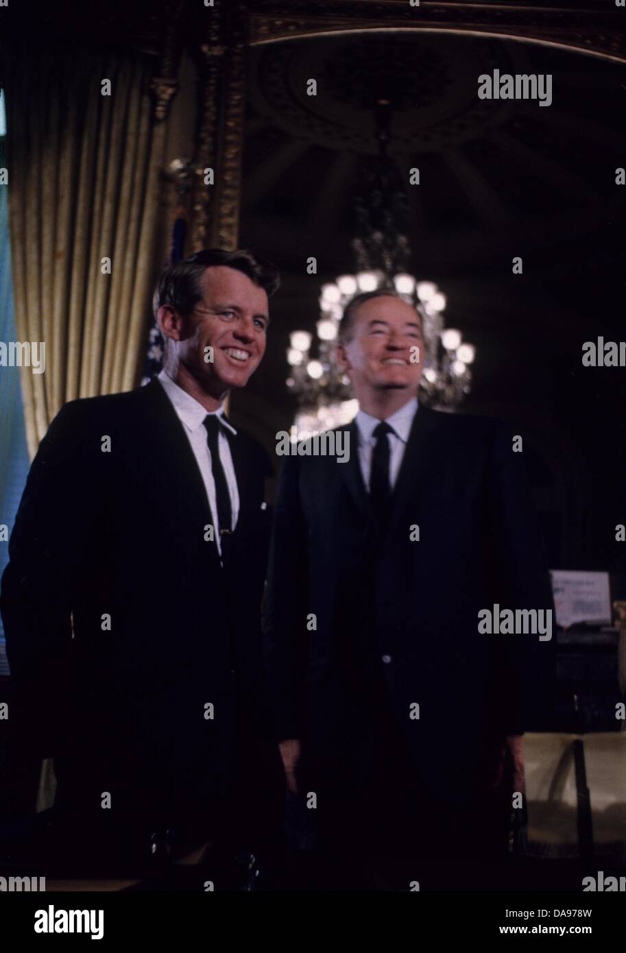 HUBERT HUMPHREY with John F Kennedy. 1966.v4520.(Credit Image: © George ...
