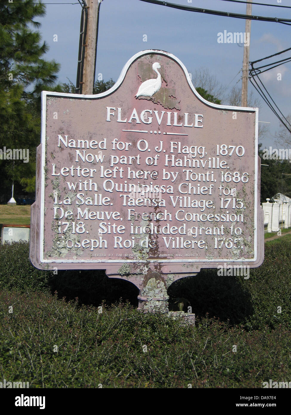 FLAGVILLE Named for O.J. Flagg, 1870. Now part of Hahnville. Letter ...