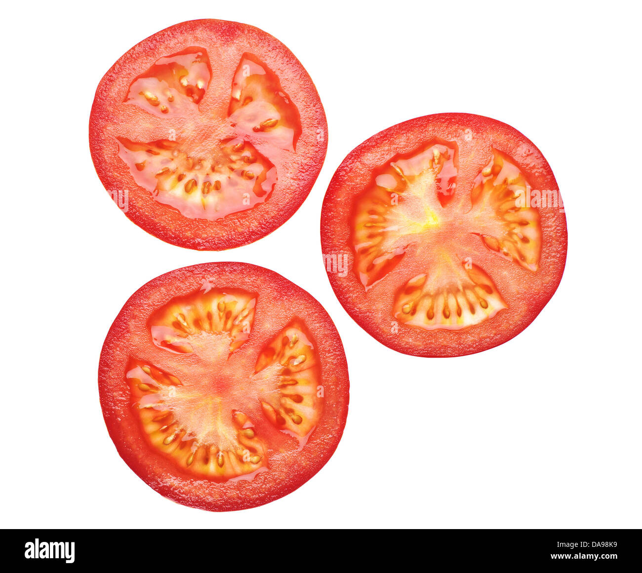 Tomato sliced isolated on white Stock Photo - Alamy