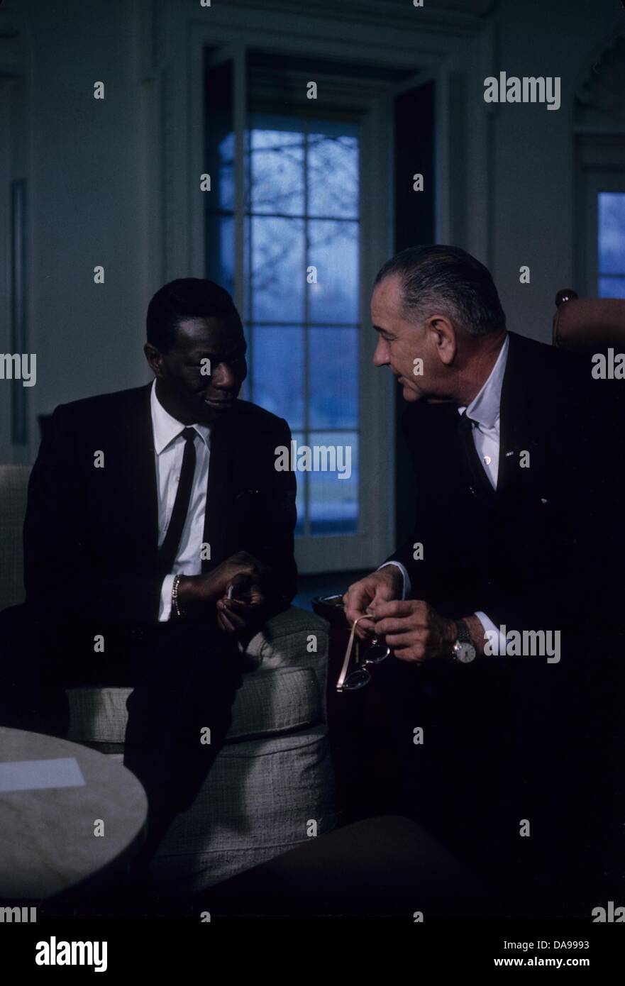 Lyndon B. Johnson with Nat King Cole. v6934.(Credit Image: © George ...