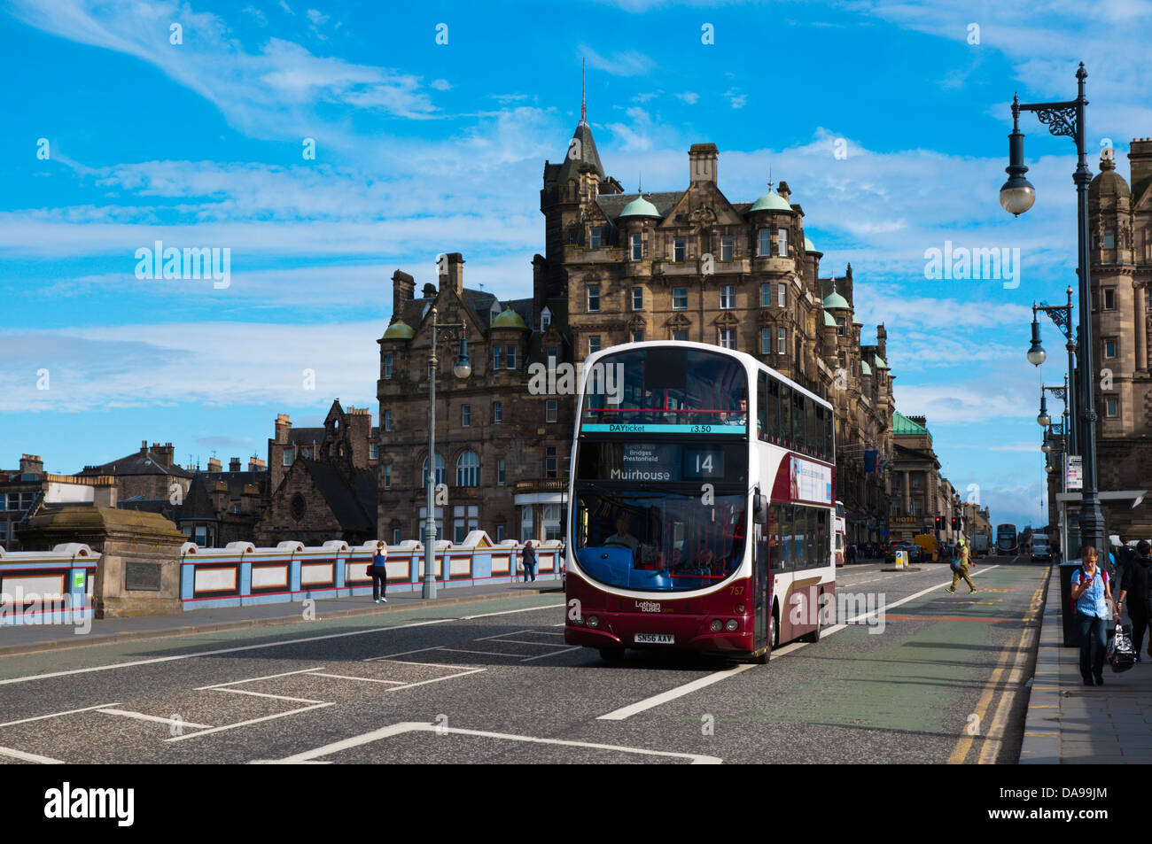 North Bridge between old and new towns central Edinburgh Scotland ...