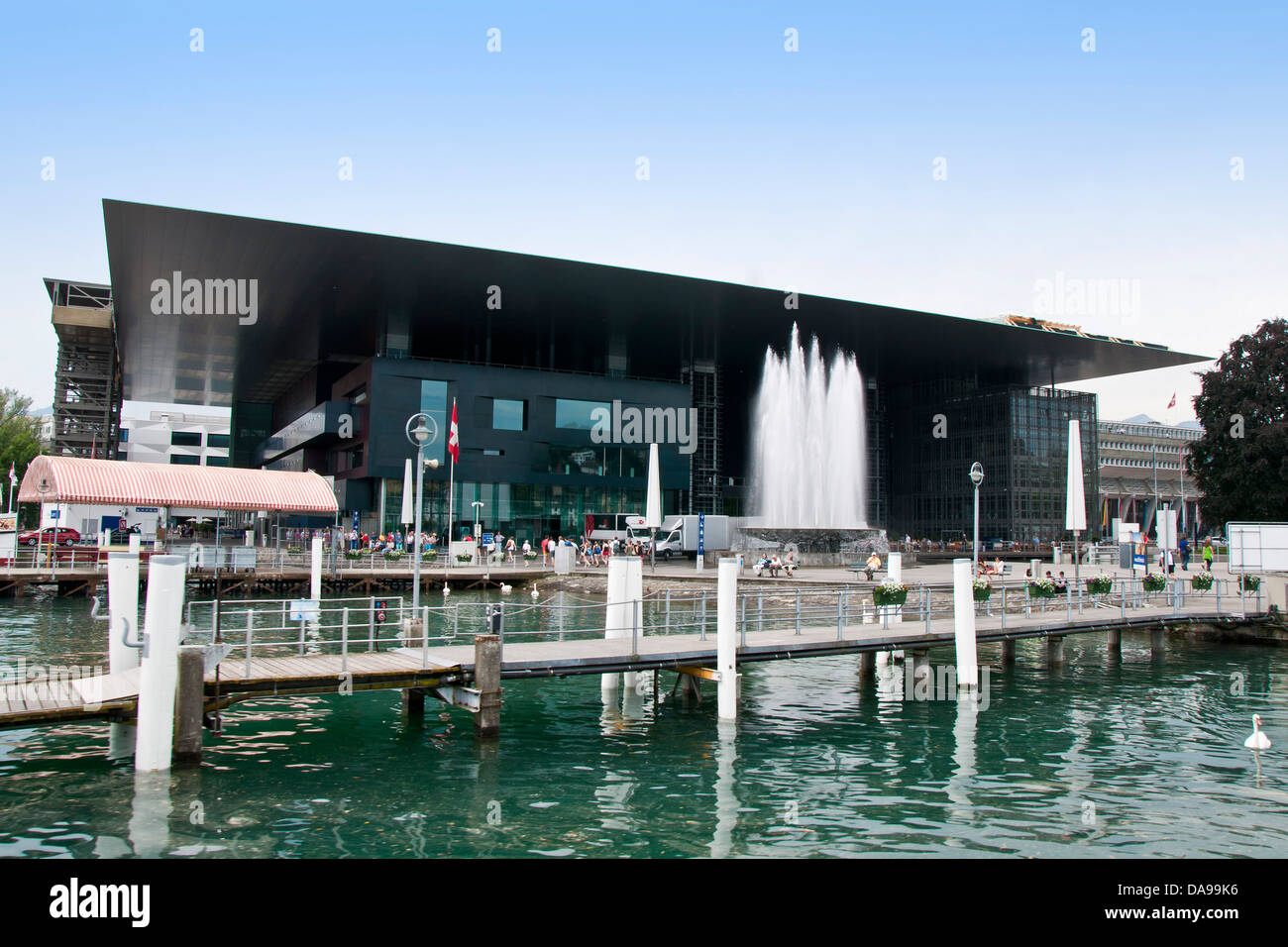 Switzerland, Lucerne lake, Lucerne, KKL Arts and Congress Centre ...