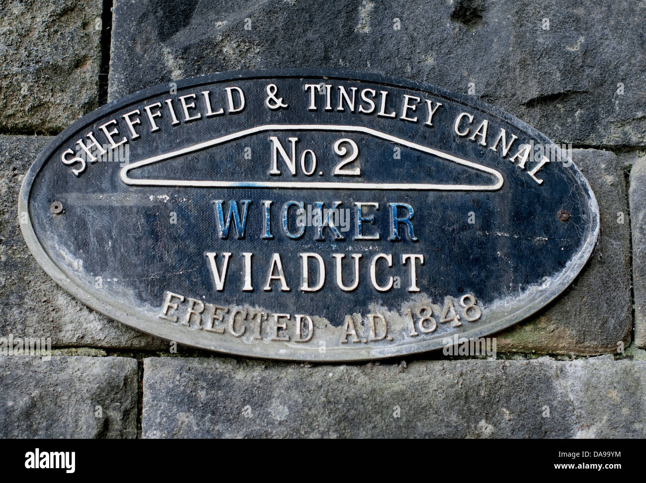 Railway Bridge marker - Wicker Viaduct Stock Photo - Alamy