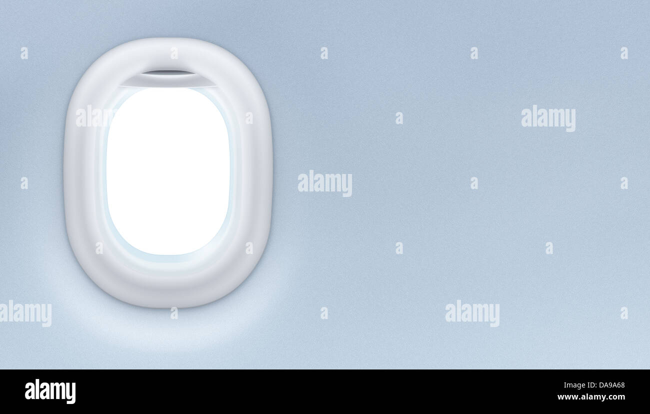 Airplane or jet window interior. Tourism design concept Stock Photo - Alamy