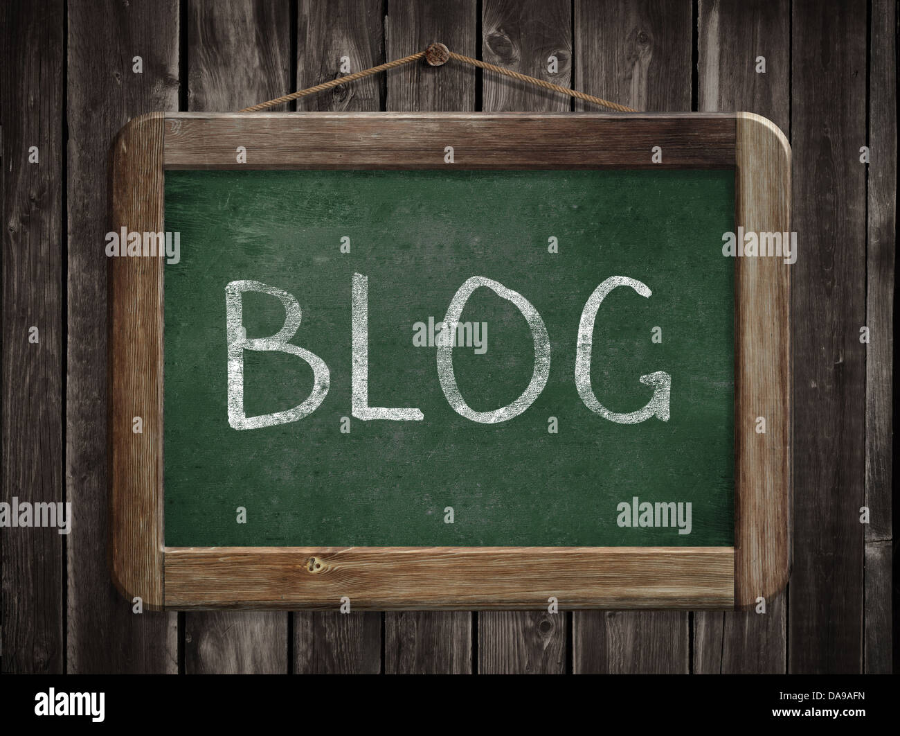 Blog word written on blackboard Stock Photo - Alamy