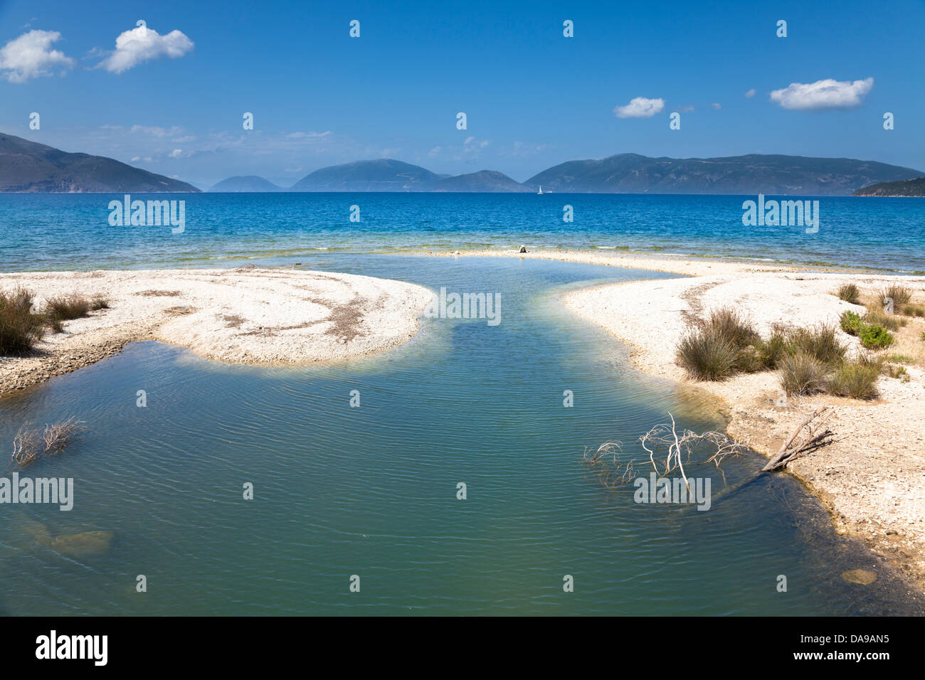 A small inlet in the Ionian Sea close to Sami view towards Ithaca Stock ...