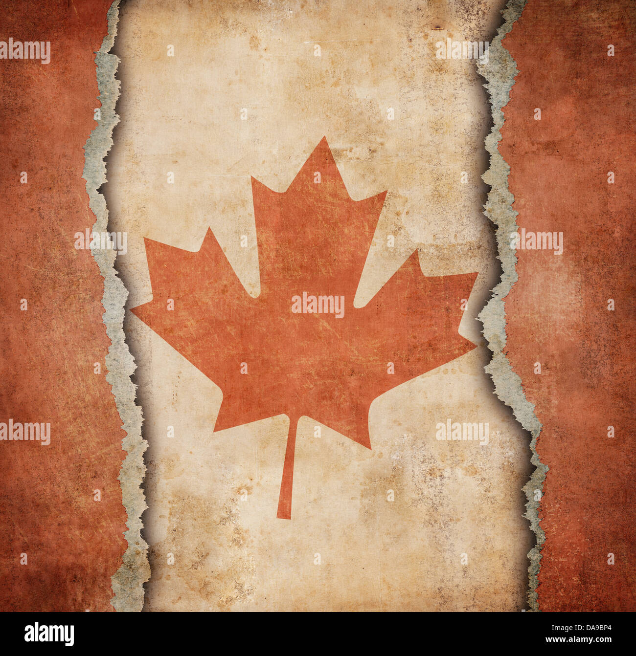 The Maple Leaf flag of Canada on ripped paper Stock Photo - Alamy