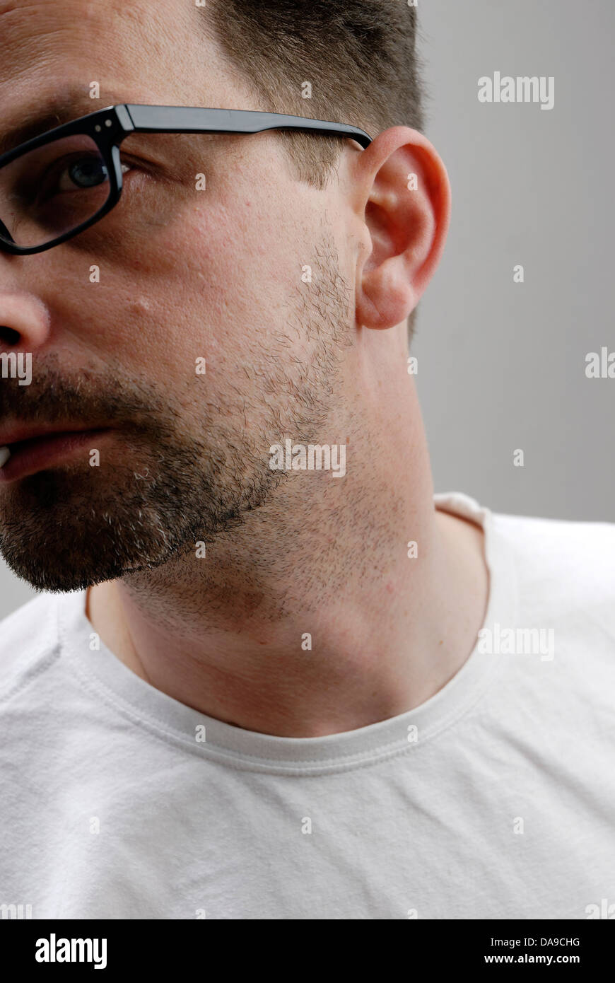 Cheek of a man Stock Photo - Alamy