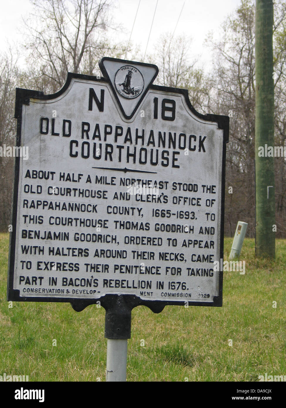 OLD RAPPAHANNOCK COURTHOUSE About half a mile northeast stood the old ...