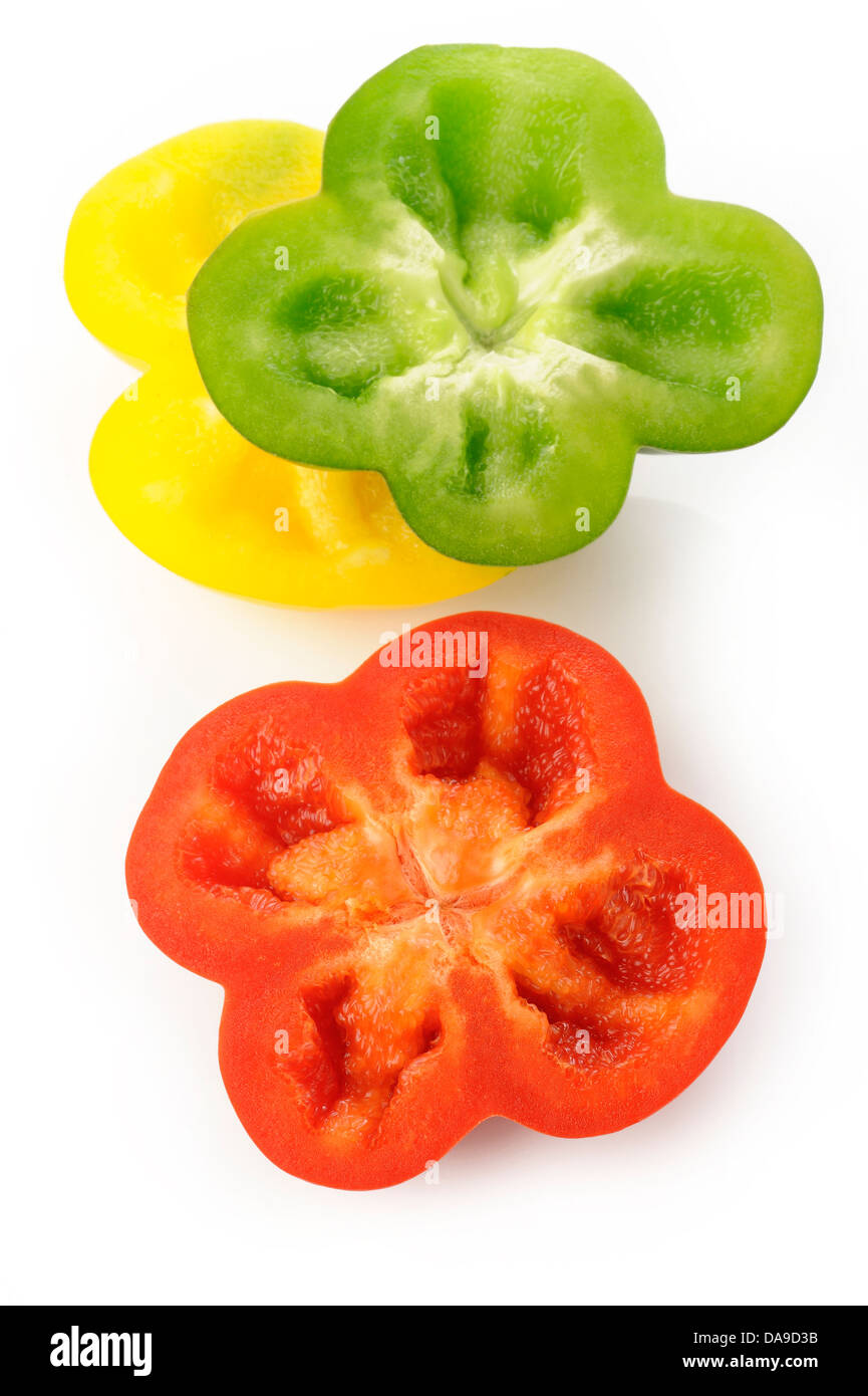 pepper slices on white background Stock Photo - Alamy