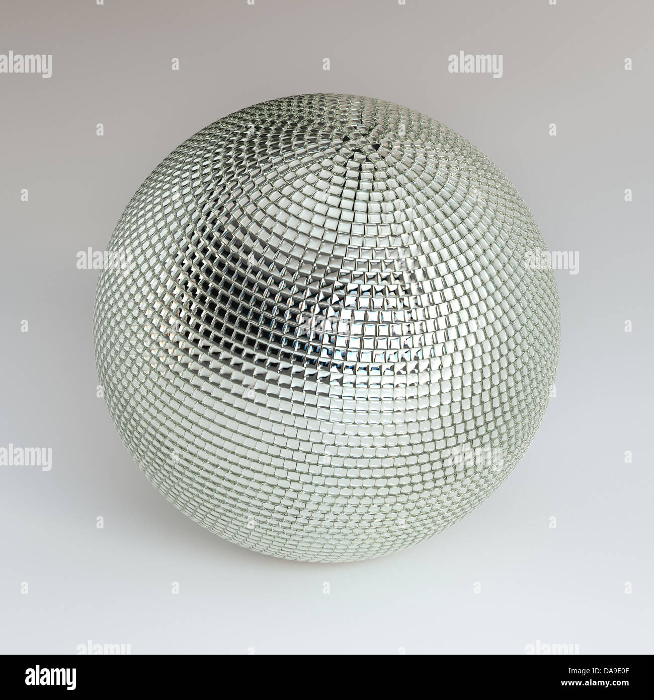 Silver Shining Disco Ball On White Background Stock Photo - Alamy