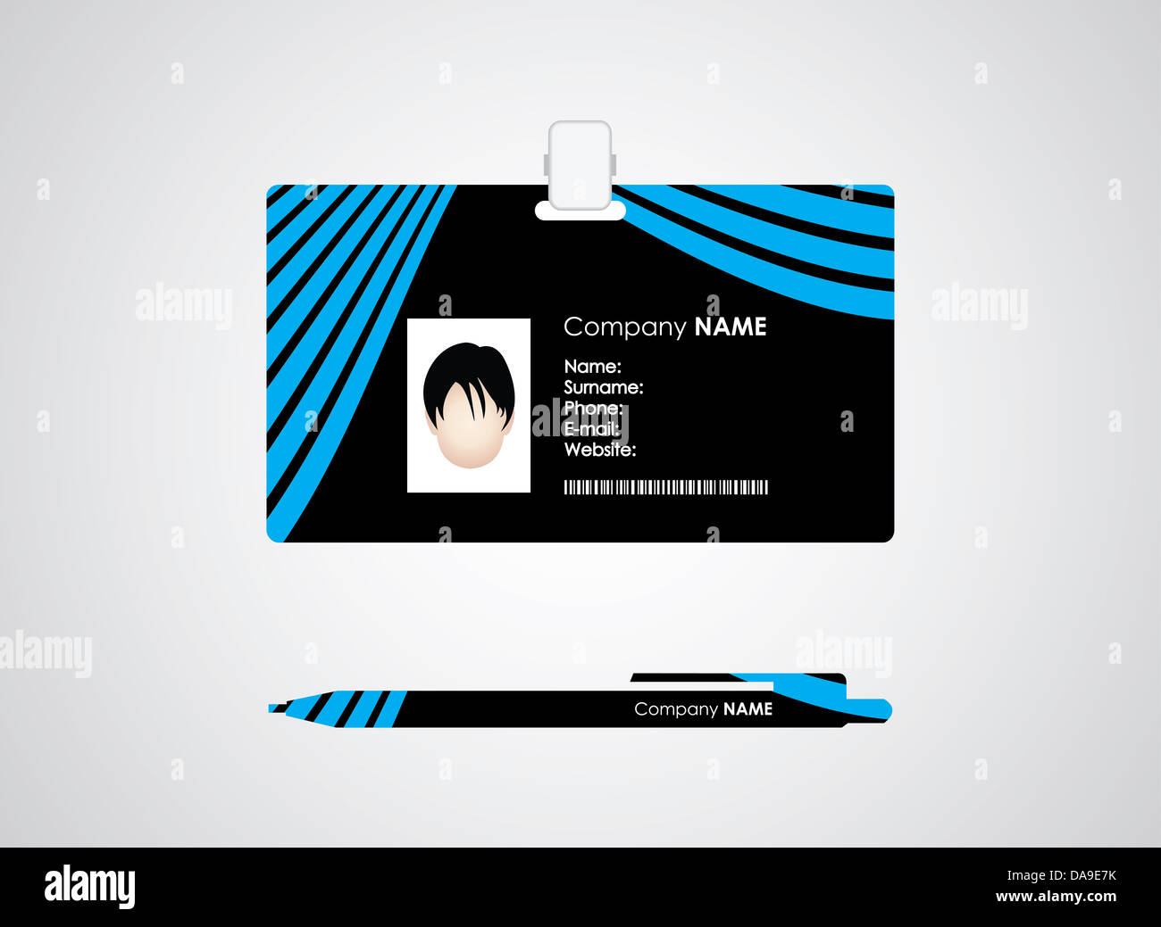 Identification card and pen with special design Stock Photo - Alamy