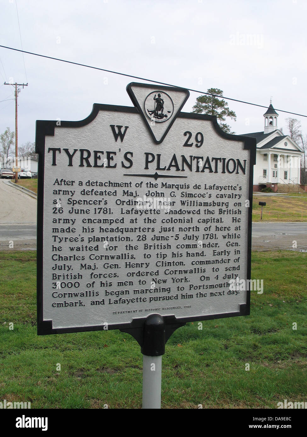 TYREE'S PLANTATION After a detachment of the Marquis de Lafayette's ...