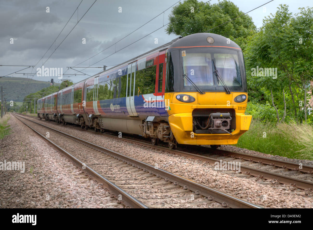 A Siemens Class 333 passing Steeton destination Skipton Stock Photo - Alamy