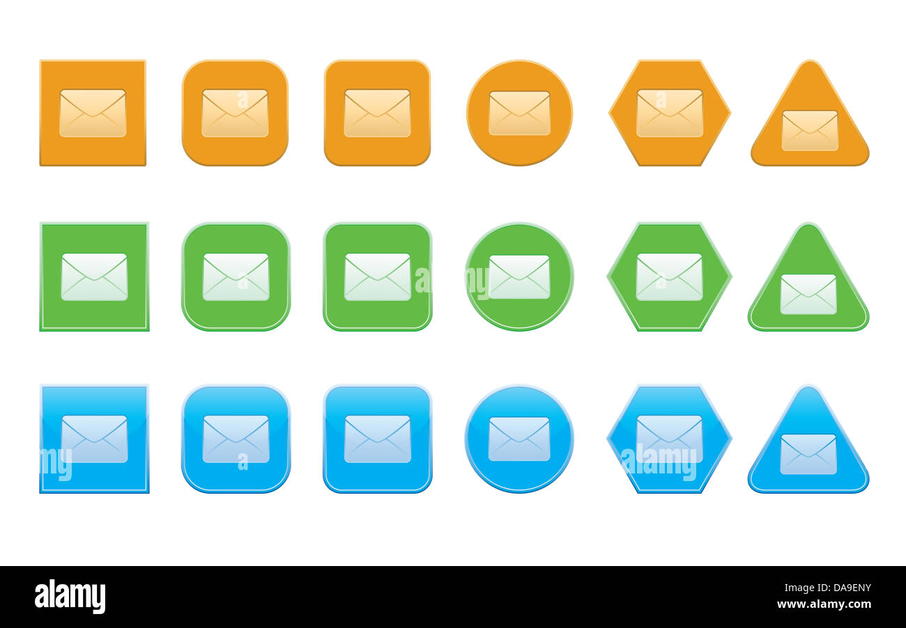 set of new mail icons of different shape Stock Photo - Alamy