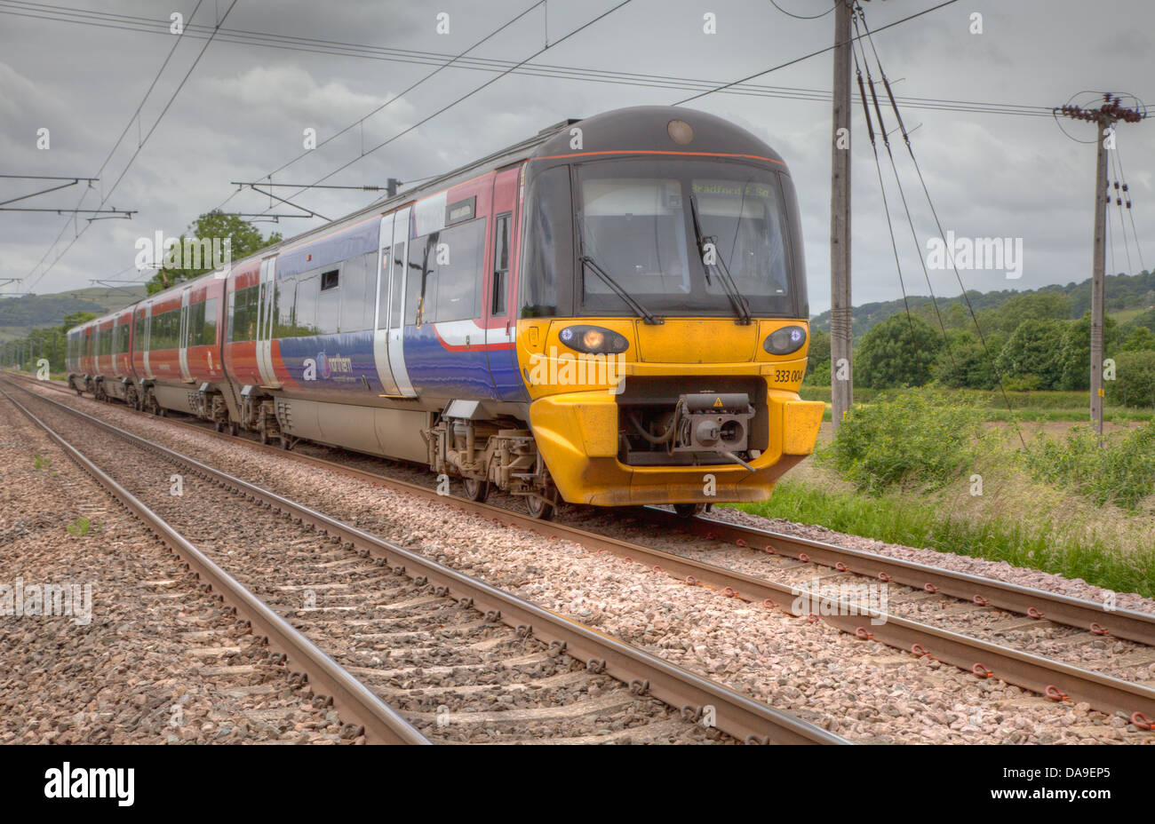 A Siemens Class 333 passing Steeton destination Bradford Stock Photo ...