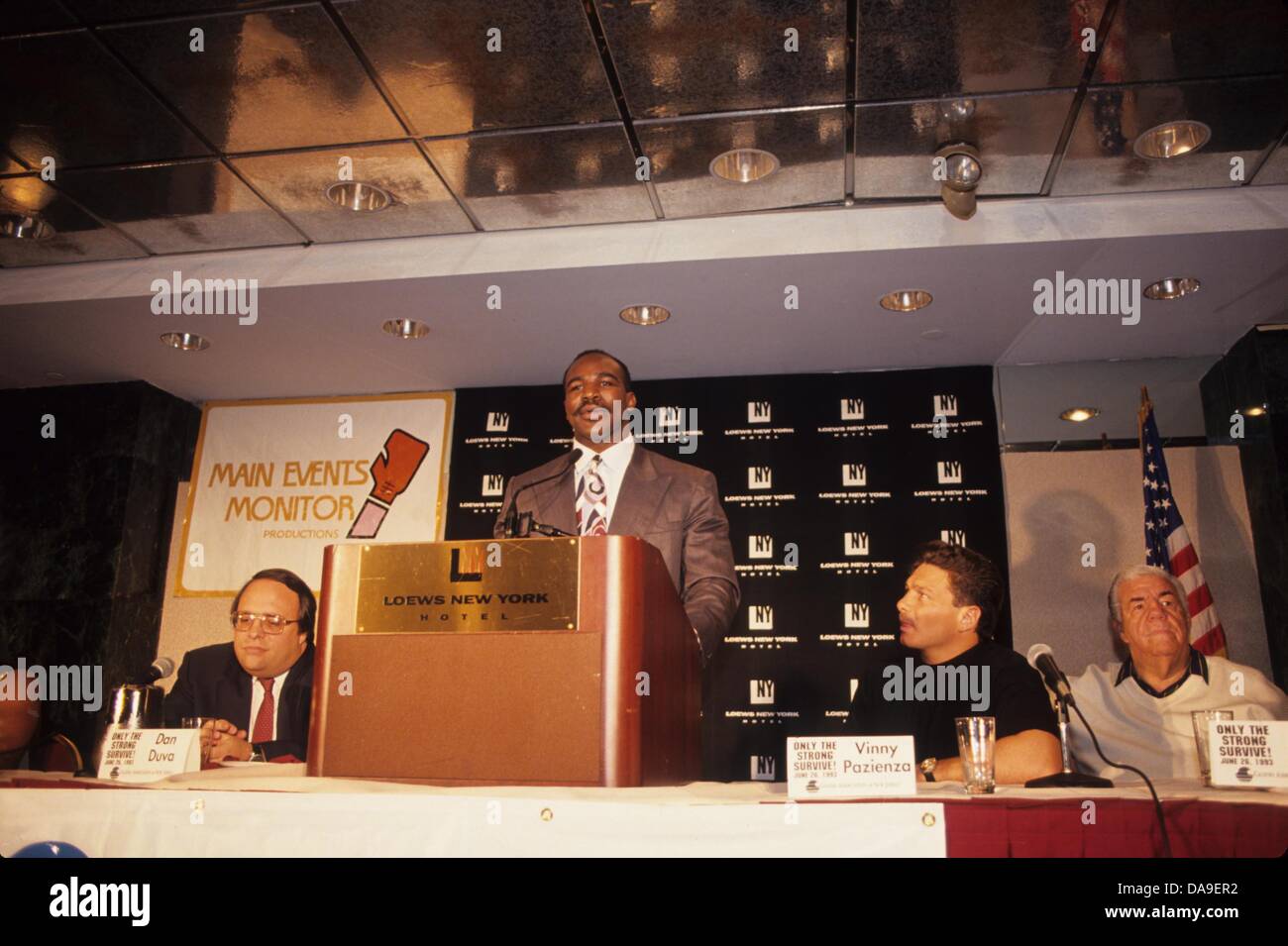 EVANDER HOLYFIELD with Alex Stewart.Holyfield with Alex Stewart presser ...