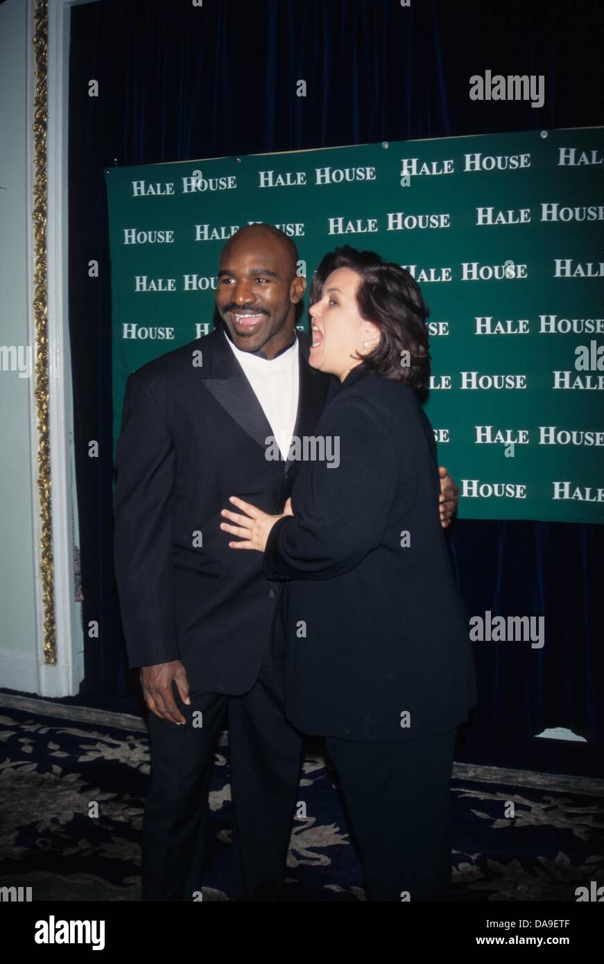 EVANDER HOLYFIELD with Rosie O'Donnell.1998 mother hale awards for ...