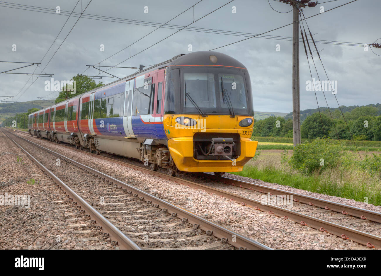 A Siemens Class 333 passing Steeton destination Leeds Stock Photo - Alamy