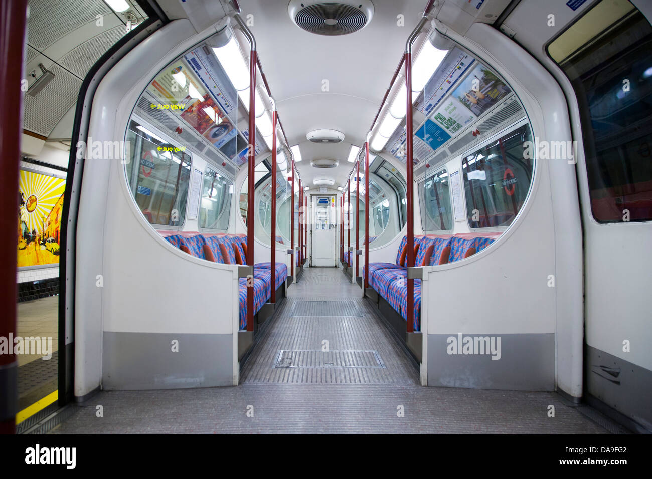 Empty tube train, London Stock Photo - Alamy