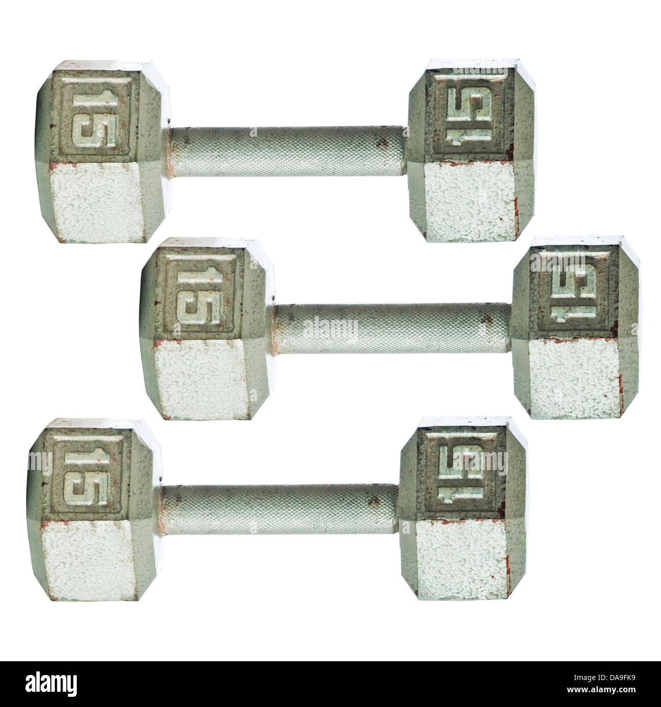 Hand weights or barbells for working out arm muscles Stock Photo - Alamy