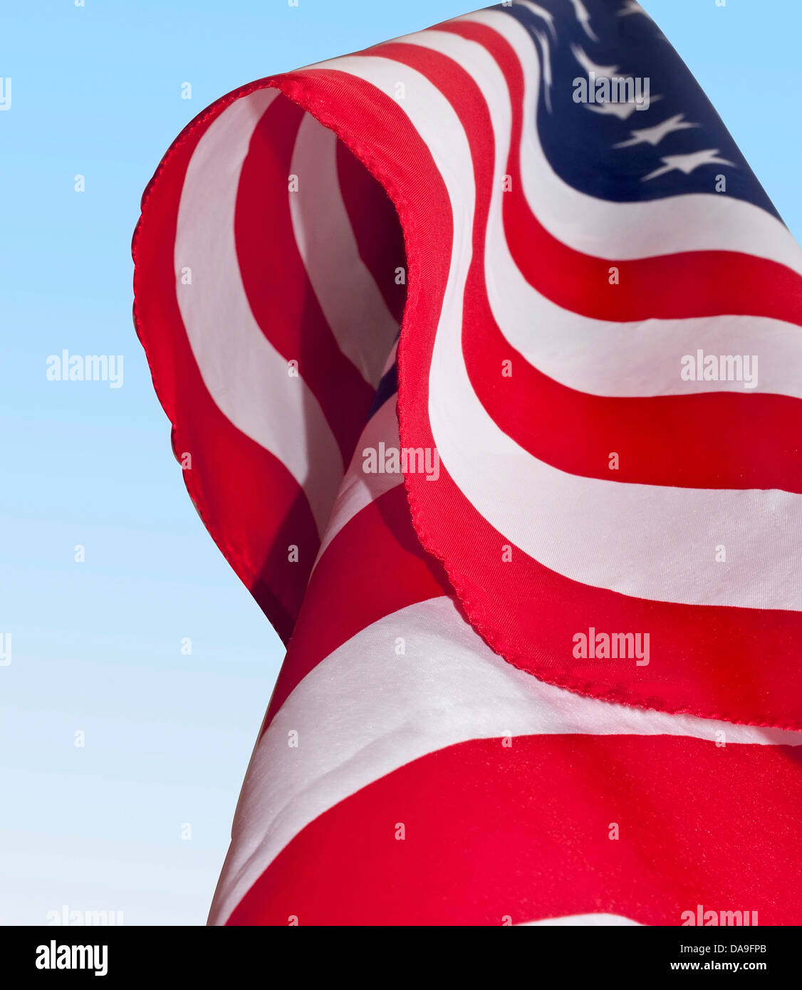 Looking at an American flag from a low angle. Isolated with a clipping ...