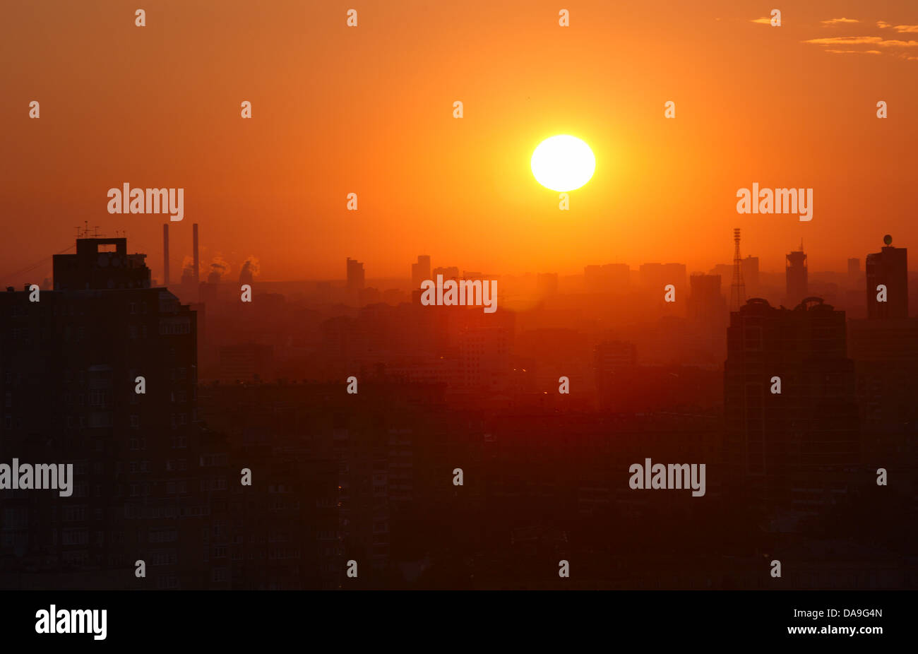 Sunrise over the city Stock Photo - Alamy