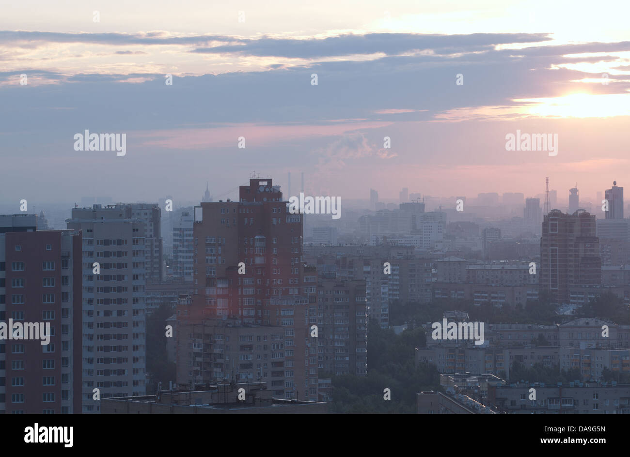 Sunrise over the city Stock Photo - Alamy