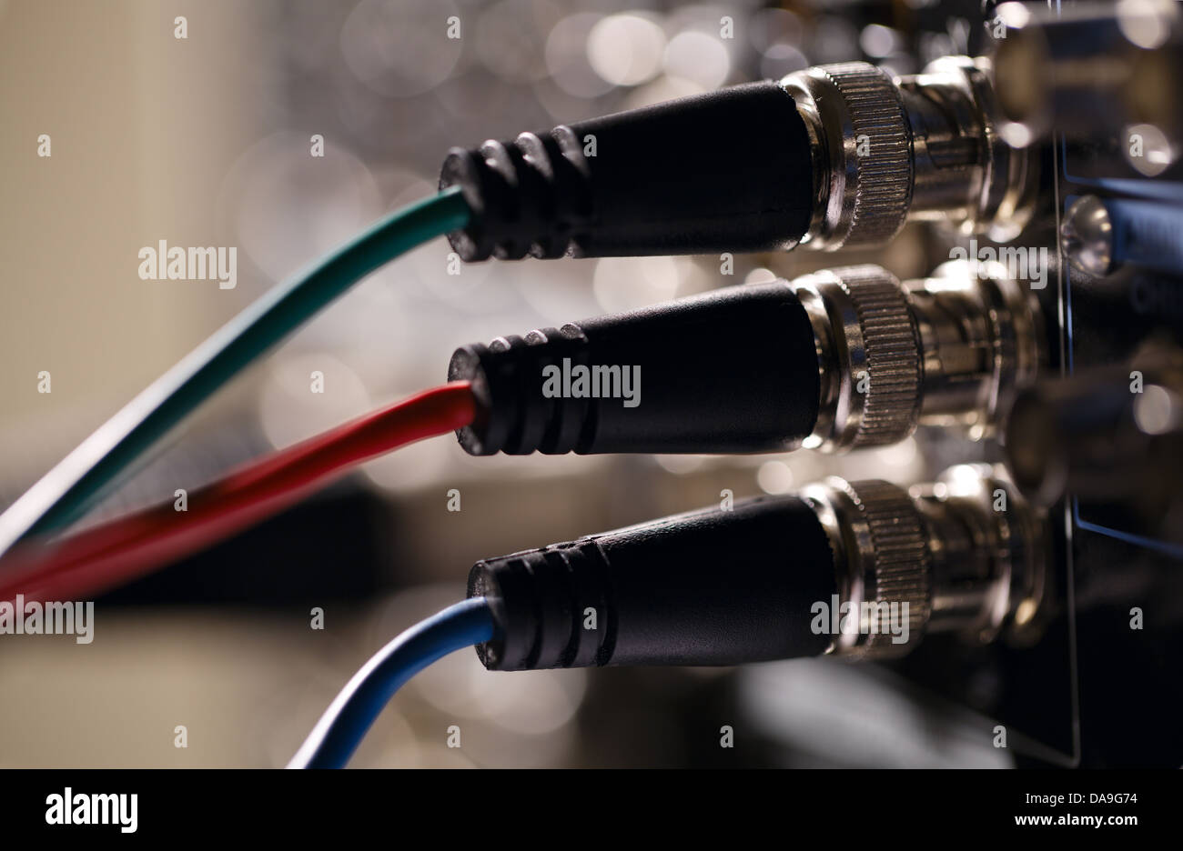 RGB component video cables in the rear panel of the professional ...