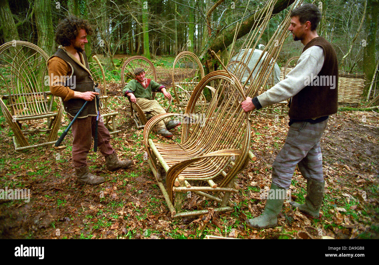 Wicker chair making Stock Photo - Alamy