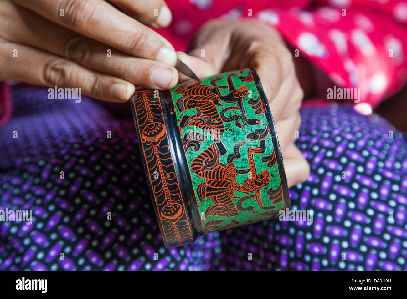 Asia, Myanmar, Burma, Bagan, Lacquerware, Handicraft, Souvenirs Stock ...