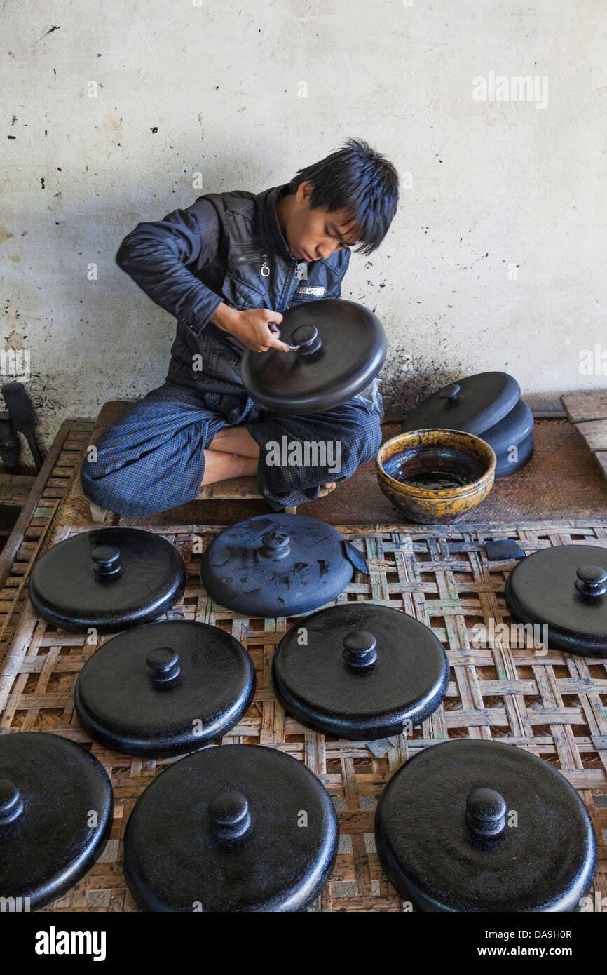 Asia, Myanmar, Burma, Bagan, Lacquerware, Handicraft, Souvenirs Stock ...