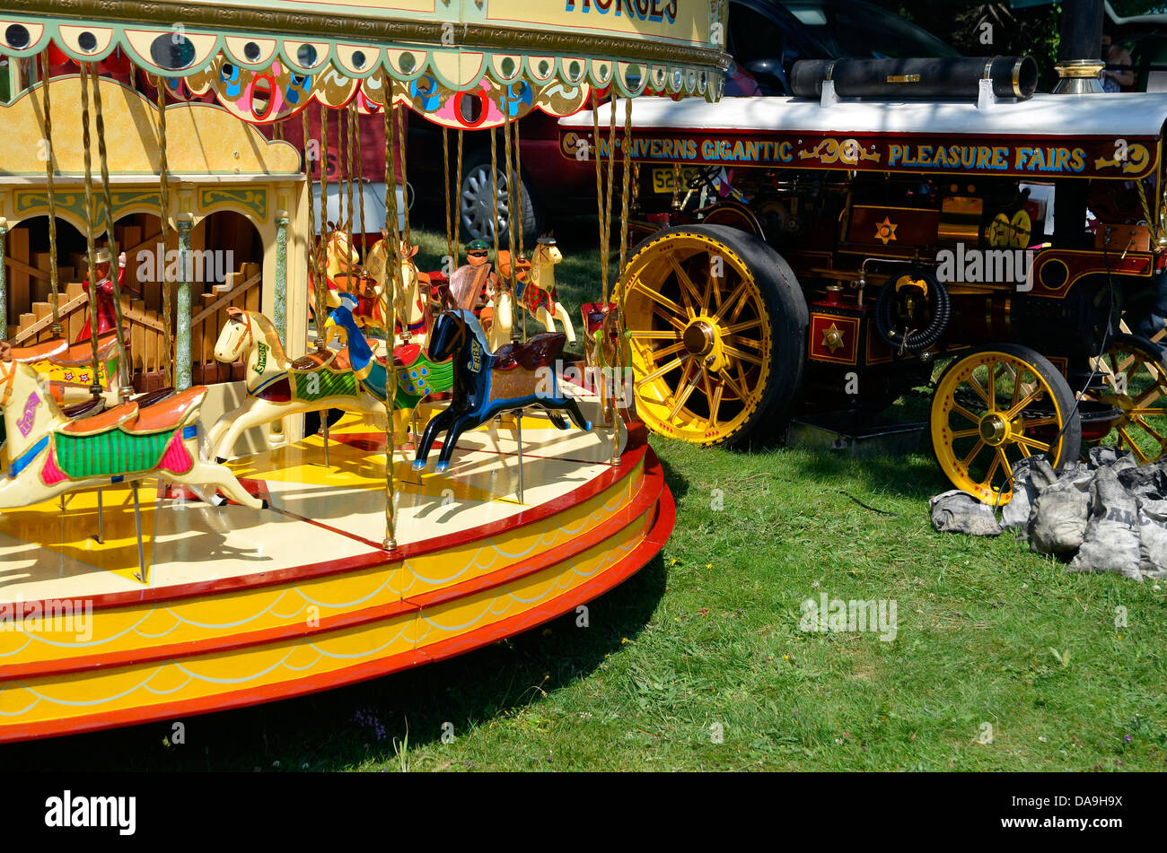 A large model of fairground gallopers (roundabout) and live steam ...