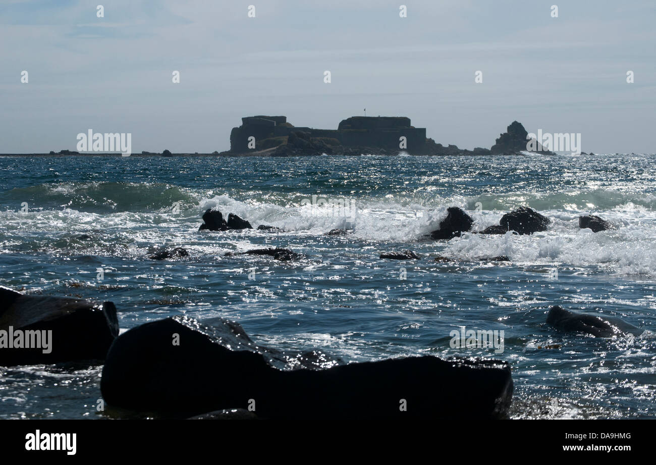 Fort Clonque, off the Channel Island of Alderney Stock Photo - Alamy