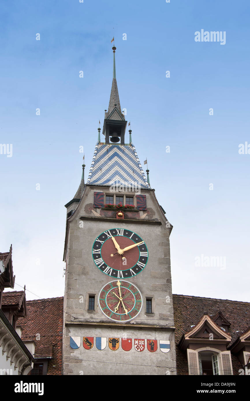 Switzerland, Canton Zug, Zug, Zyt tower Stock Photo - Alamy