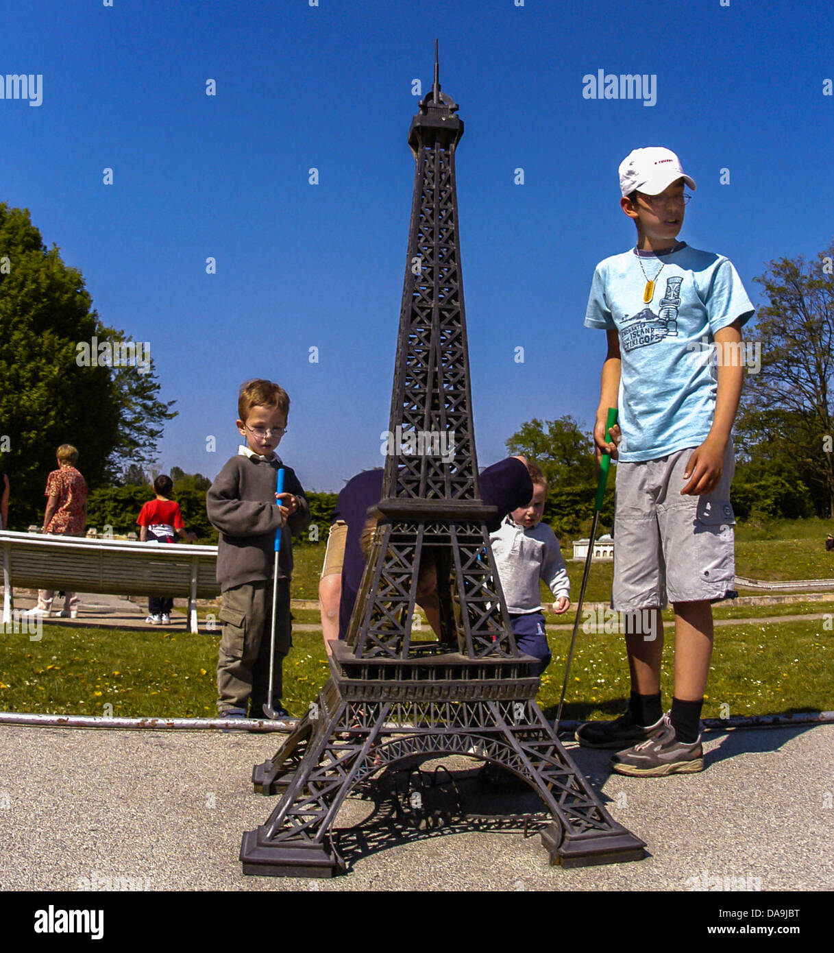 PARIS, France - Children Toddlers Playing Miniature Golf Course in ...
