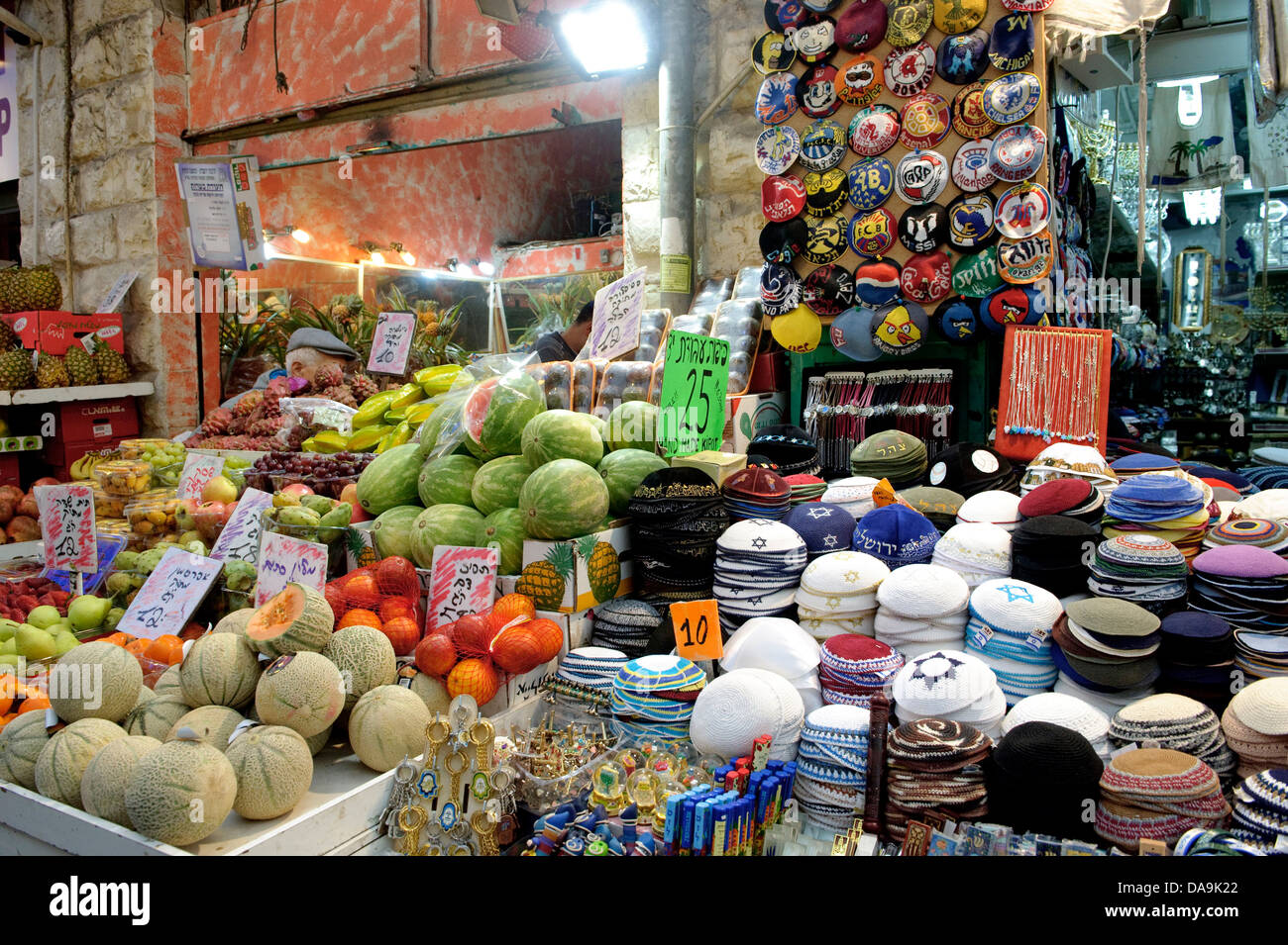 Israel, Jerusalem, Kipa, kipha, cap, market, Middle East, Near East ...